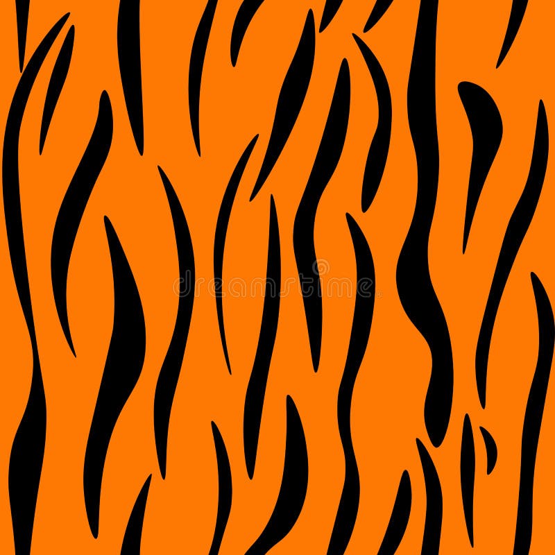 Tiger Stripes on the Orange Background Seamless Pattern, Digital Paper ...