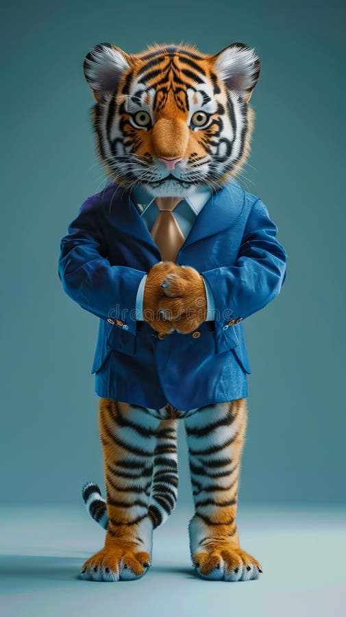 A tiger in a suit and tie stock photo. Image of business - 322425282