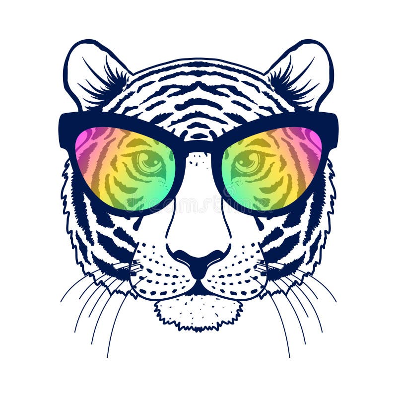 Tiger Head with Bitmap Effect Stock Vector - Illustration of element ...