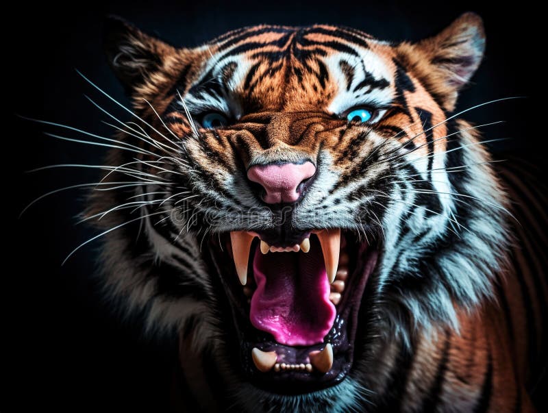 Ai Generated Illustration Wildlife Concept of Tiger Teeth Stock ...