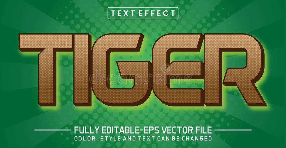 Tiger Text Editable Style Effect Stock Vector - Illustration of luxury ...