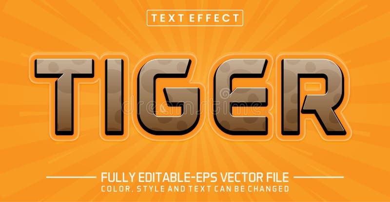 Tiger Text Editable Style Effect Stock Vector - Illustration of game ...