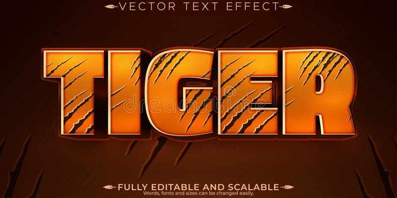 Tiger Text Effect, Editable Wild and Jungle Text Style Stock Vector ...