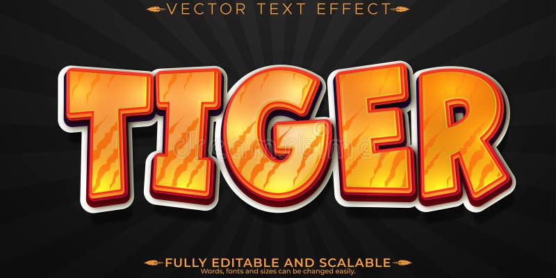 Tiger Text Effect, Editable Zoo and Animal Text Style Stock Vector ...