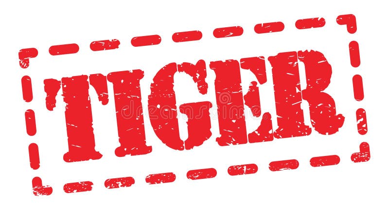 TIGER Text Written on Red Stamp Sign Stock Illustration - Illustration ...