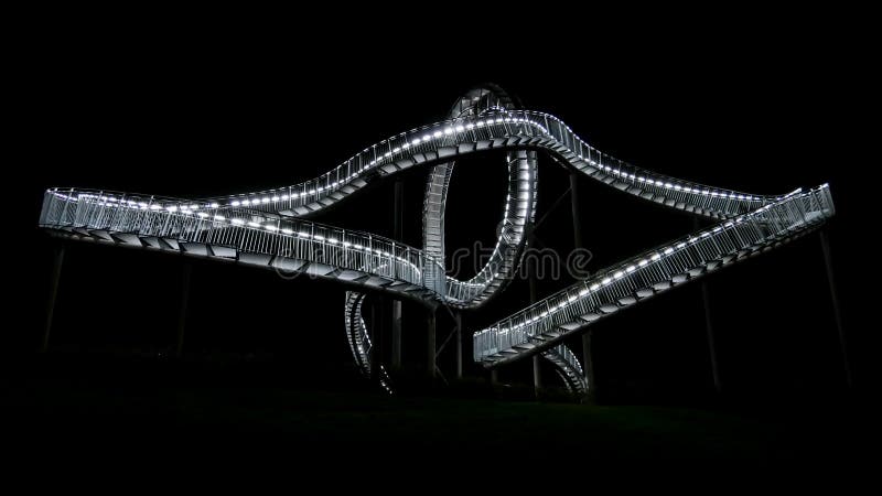 Tiger Turtle Magic Mountain at Night in Duisburg, Germany Editorial ...