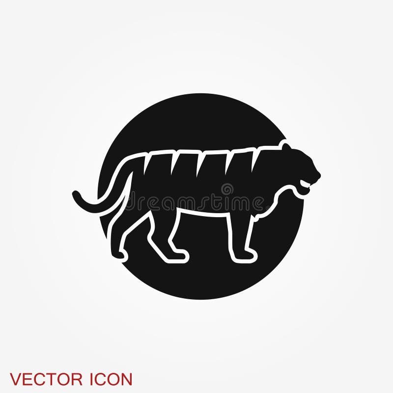 Tiger Vector Icon, Animal Symbol Isolated on Background Stock ...