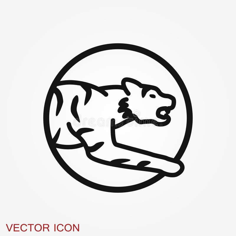Tiger Vector Icon, Animal Symbol Isolated on Background Stock ...