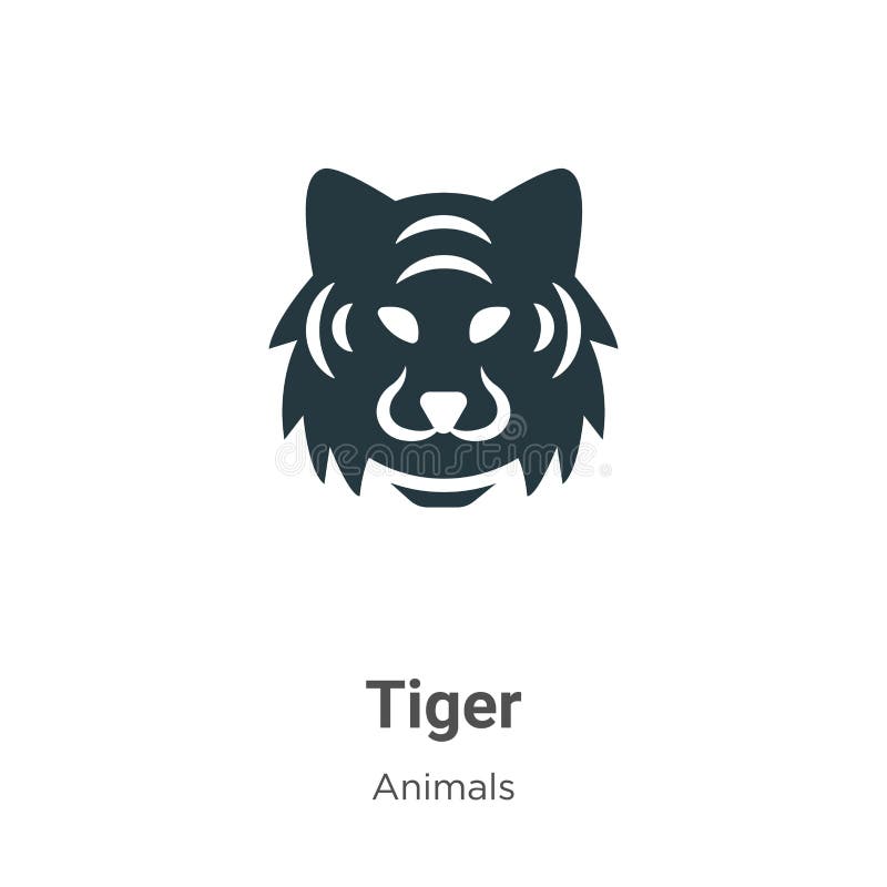 Tiger Vector Icon on White Background. Flat Vector Tiger Icon Symbol ...