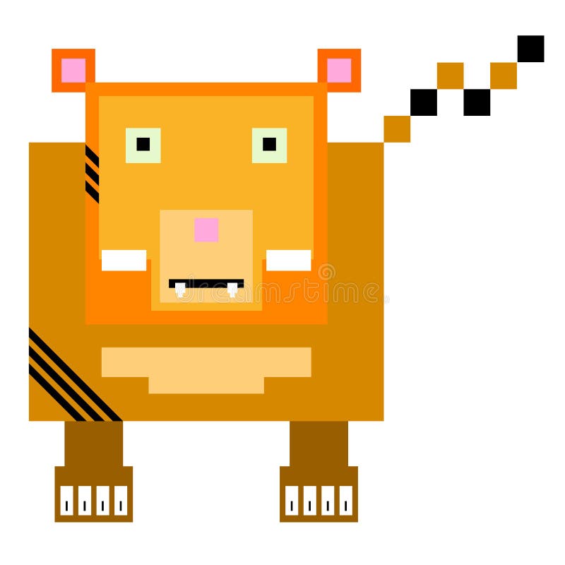 Tiger stock vector. Illustration of design, square, animal - 97777198