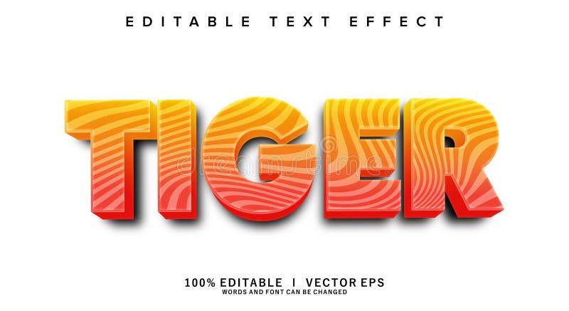 Tiger Vector Text Effect with Modern Style Design Stock Vector ...