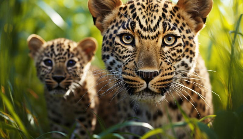 Tiger Walking in the Wild, Staring with Speed Generated by AI Stock ...