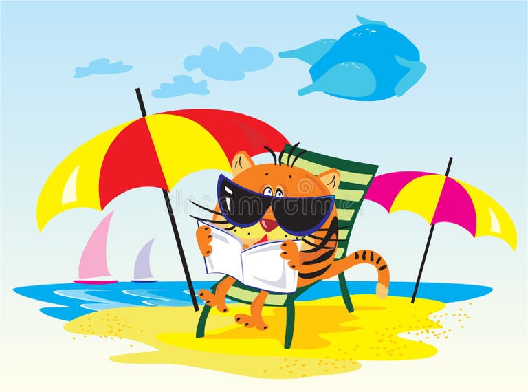 Tiger weekend stock vector. Illustration of weekend, glasses - 12713943