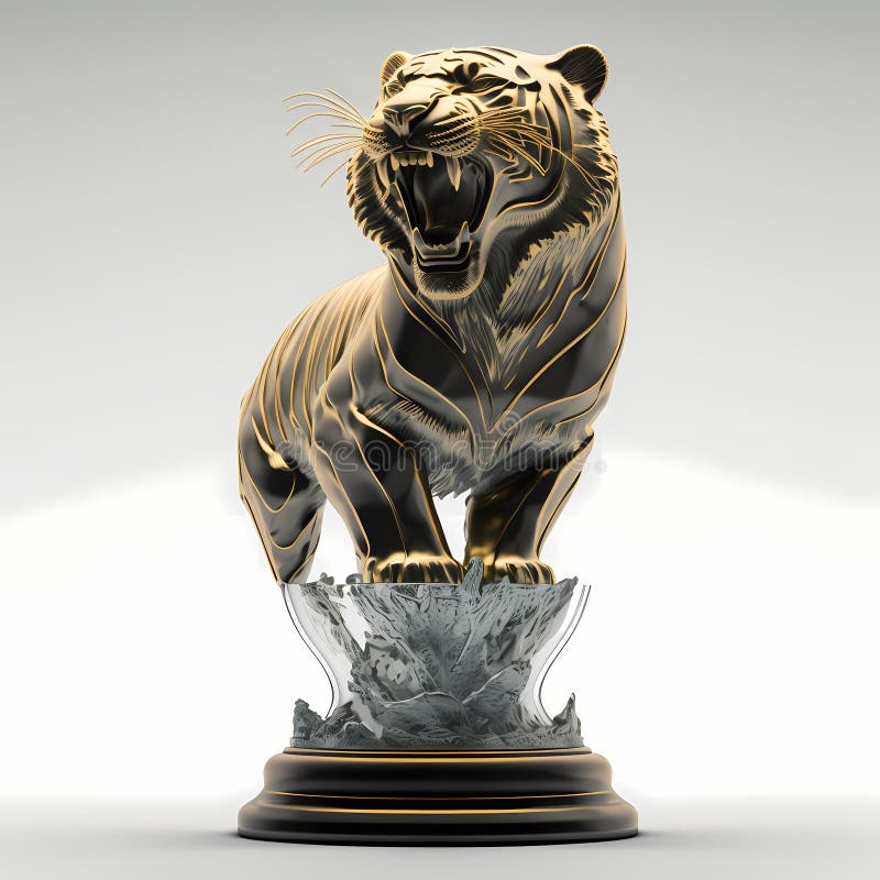 Tiger Winner Trophy. Generative AI Stock Image - Image of decoration ...
