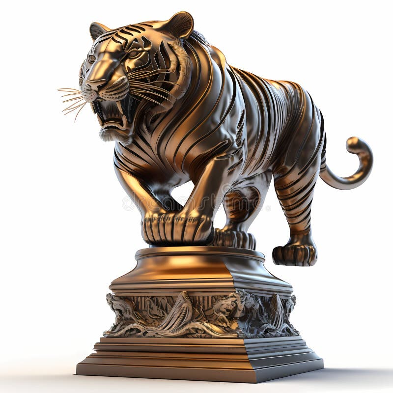 Tiger Winner Trophy. Generative AI Stock Photo - Image of goblet, award ...