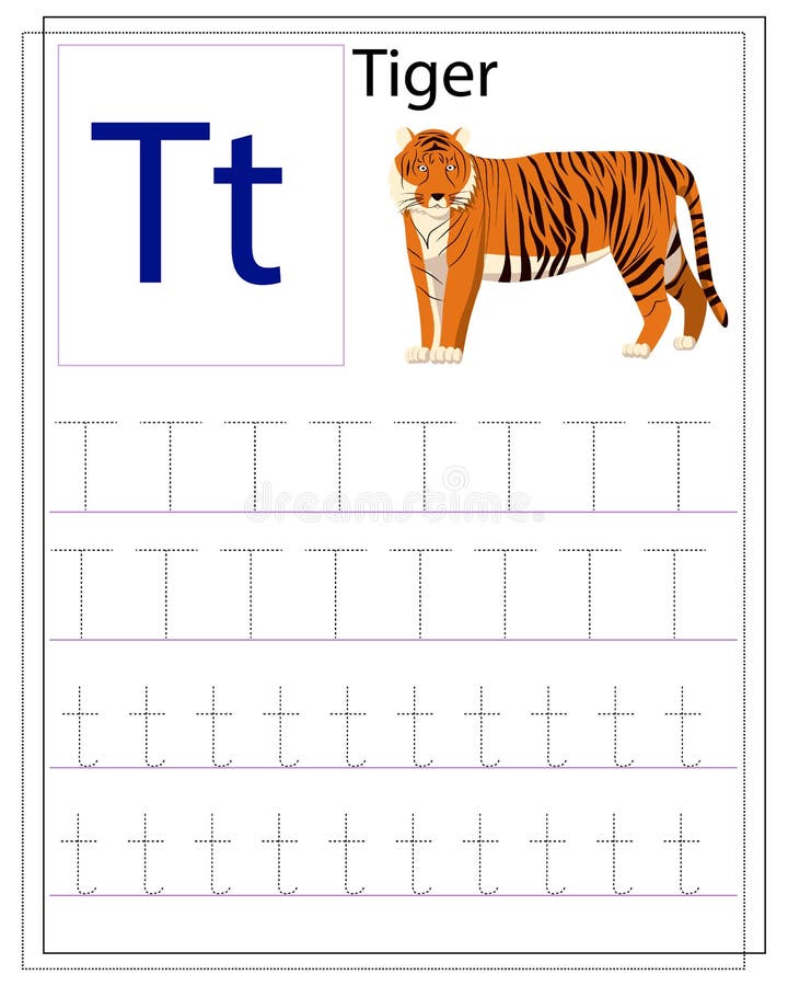 Tiger. a Worksheet for Children with Letters To Learn the English ...
