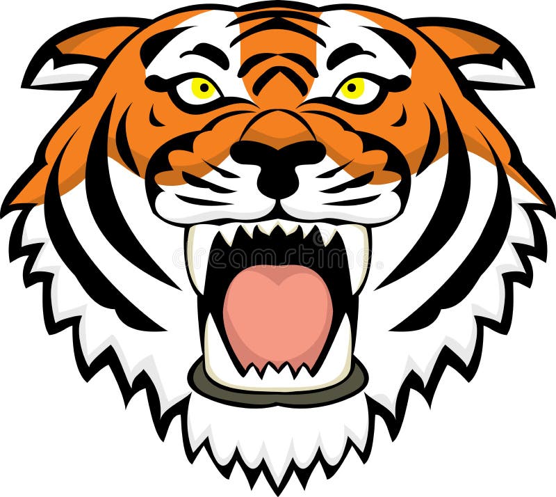 Tiger Head Mascot Illustration Vector In Der Karikatur-Art Vektor ...