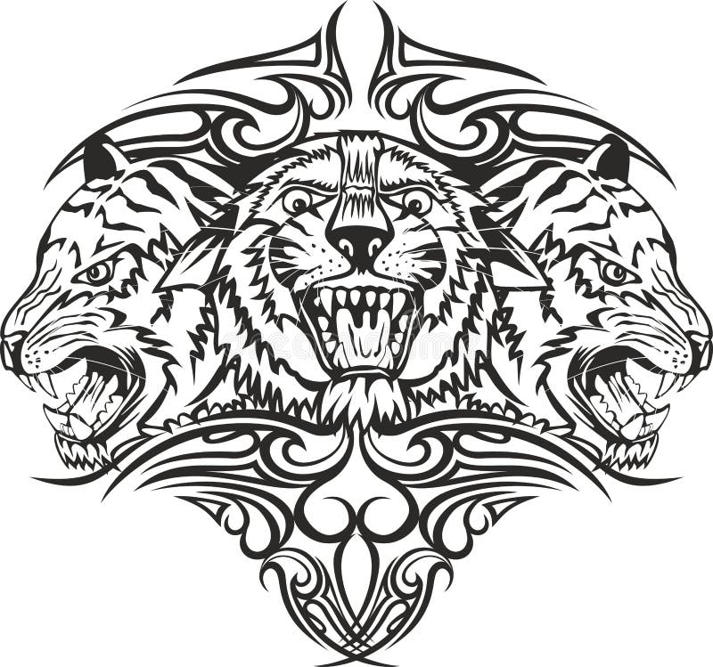 Abstract Tribal Tiger Vector - Tattoo - Eyes Stock Vector ...