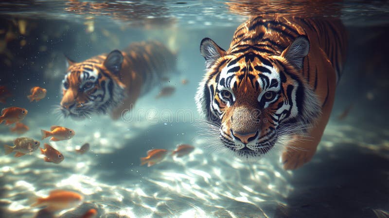 Tigers Swimming Underwater Fish Stock Photos - Free & Royalty-Free ...