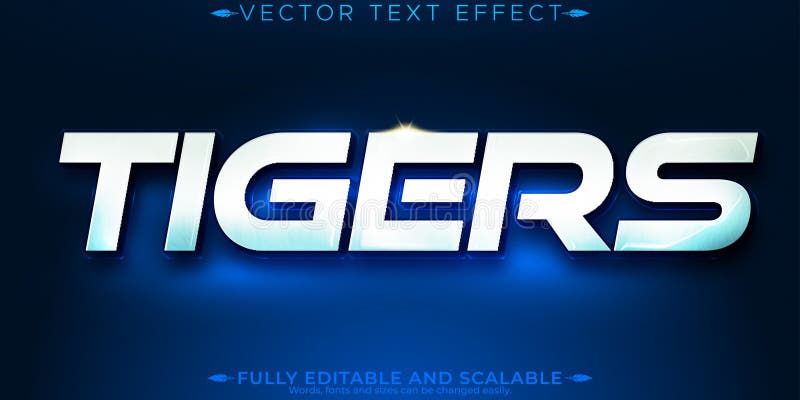 Tigers Text Effect, Editable Gaming and Sport Text Style Stock Vector ...