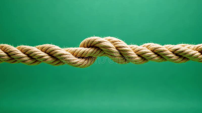 Thick Rope with Knot on Green Screen Background for Compositing Stock ...