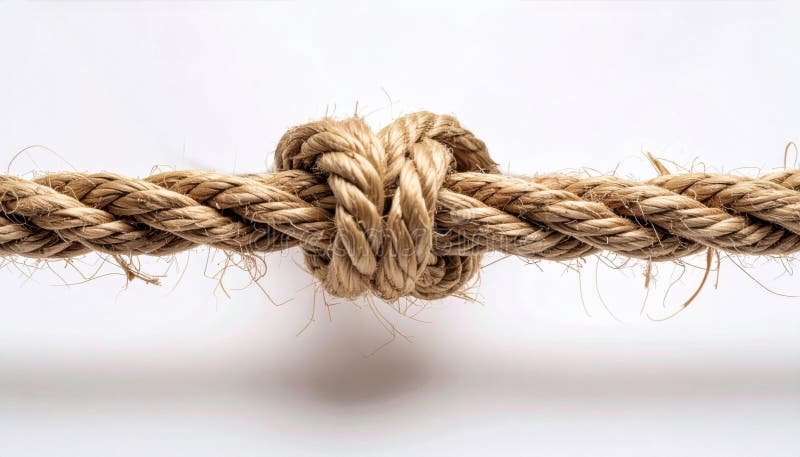 A Tight Knot in a Natural Rope Representing Strength, Unity, Commitment ...