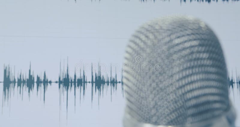 Tight Pattern of Professional Vocal Microphone in Front of Waveform ...