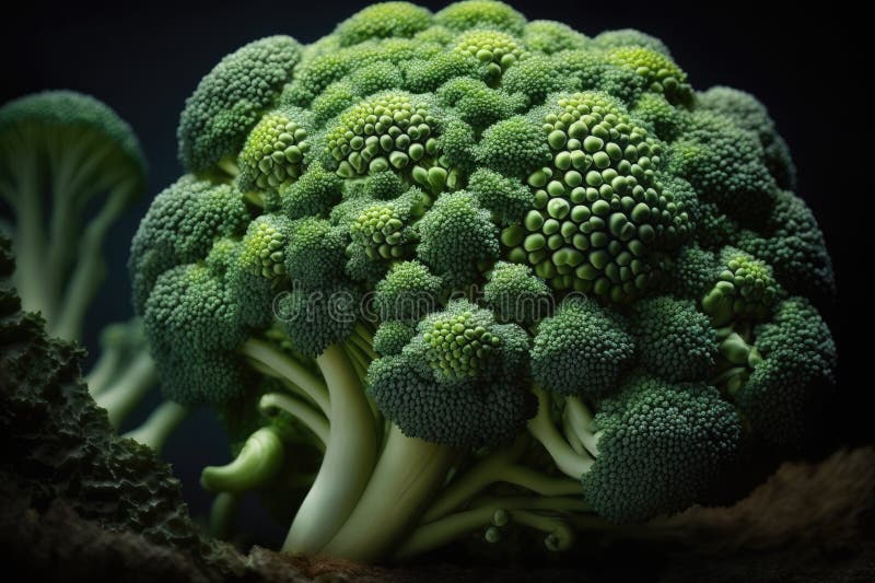 Tight Shot of a Bunch of New Broccoli Stock Illustration - Illustration ...