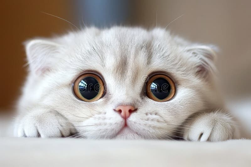 A Tight Shot of a Cat S Expressive Face, Displaying Wide-open ...