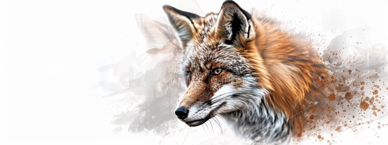 A Tight Shot of a Fox S Face with Paint Splatters at the Back of Its ...