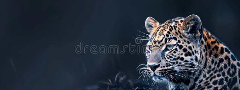 A Tight Shot of a Leopard S Face Against a Black Backdrop, Superimposed ...