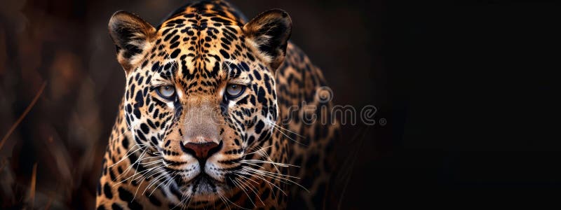 A Tight Shot of a Leopard S Face in the Dark, Head Tilted Sideways ...