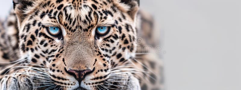 A Tight Shot of a Leopard S Face Revealing Its Blue Eyes Stock Image ...
