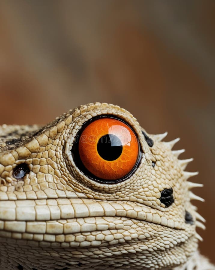 A Tight Shot of a Lizard S Face Reveals an Orange Eye Centered in Its ...