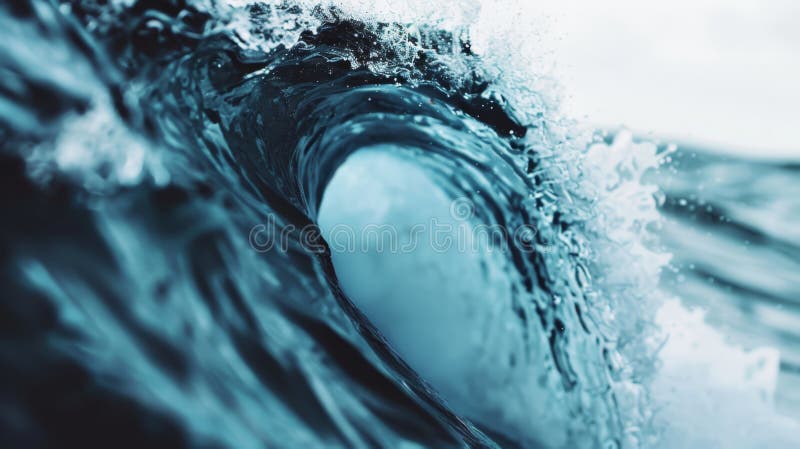 A Tight Shot of an Ocean Wave, Displaying Water Spraying from Both ...