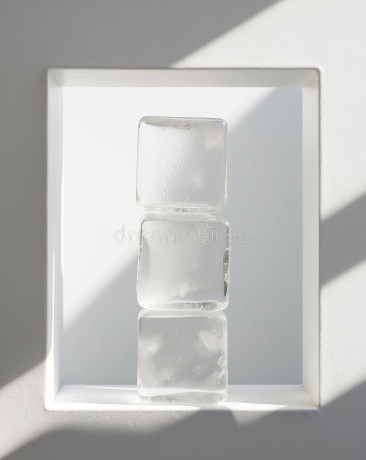 A Tight Shot of One Ice Cube Atop Another. Stock Photo - Image of extra ...