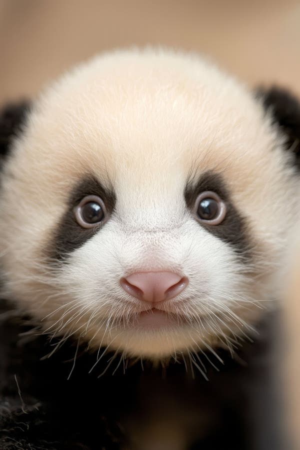 A Tight Shot of a Panda S Face with Its Distinctive Black-and-white ...