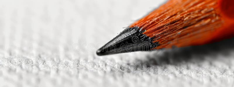 A Tight Shot of a Pencil Tip Protruding from a Sheet of Paper Stock ...