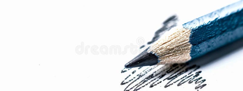A Tight Shot of a Pencil Tip Scribing on a Sheet of Paper, with Black ...