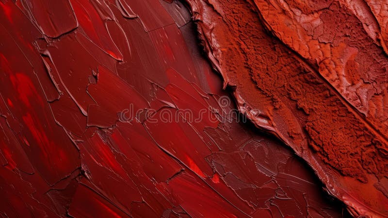 A Tight Shot of a Red Painting with Red Paint Smeared on Its Edges and ...