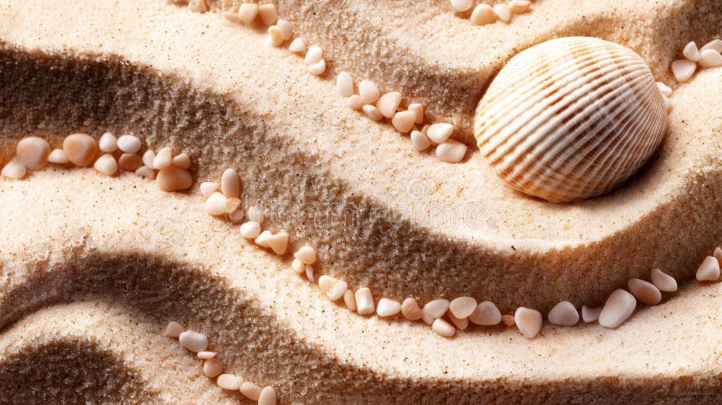A Tight Shot of a Seashell on Sandy Ground, Adorned by an Intricate ...