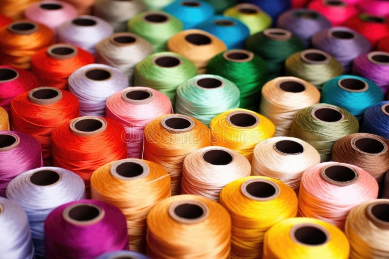 Tight Shot of Sewing Threads in Multiple Colors Stock Illustration ...