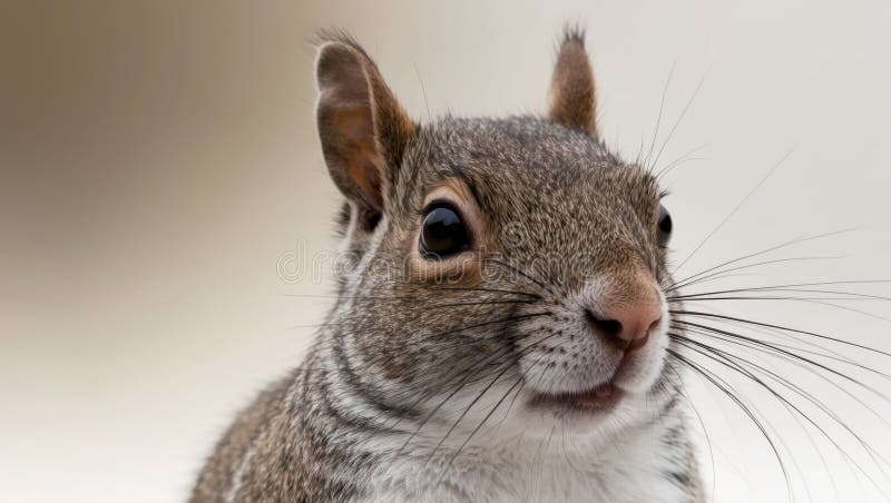 A Tight Shot of a Squirrel S Face Displaying a Circular Hollow on Its ...