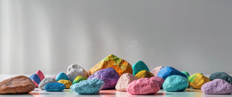 A Tight Shot of Various Colored Rocks Arranged in the Image S Center ...