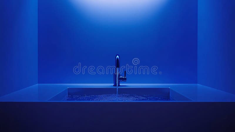 A Tight Shot of a Water Faucet with a Continuous Stream Pouring Out ...