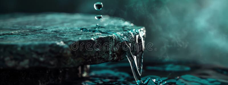 A Tight Shot of a Water Faucet Dripping One Drop Stock Illustration ...