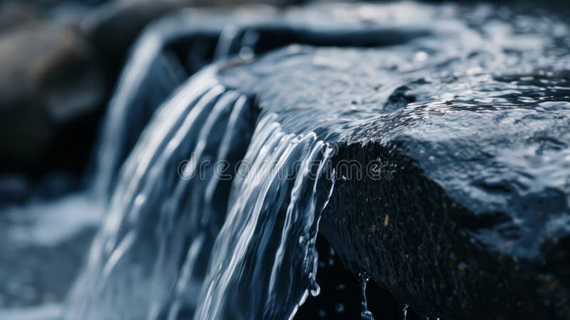 A Tight Shot of a Waterfall with Water Cascading Down Its Sides Water ...
