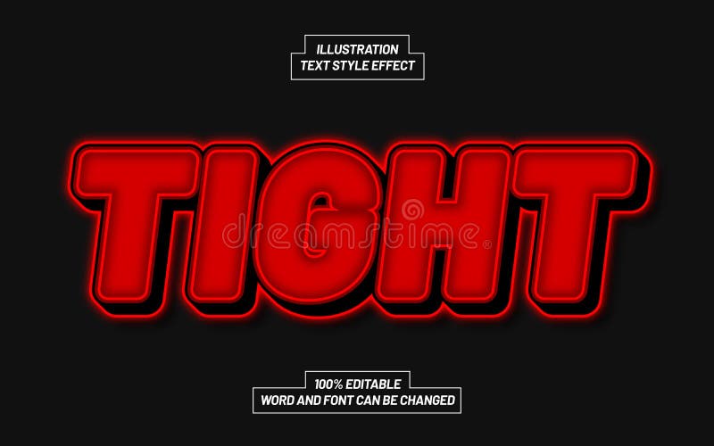 Tight Red Text Style Effect Stock Vector - Illustration of corporate ...