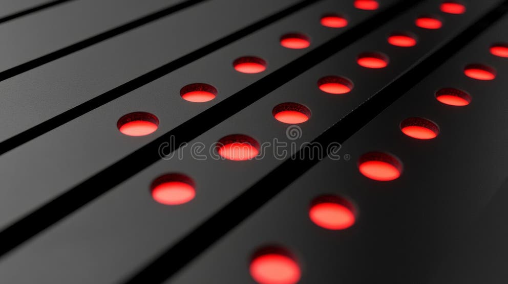 A Tight View of Red Bokeh Lights Illuminating a Data Center Packed with ...