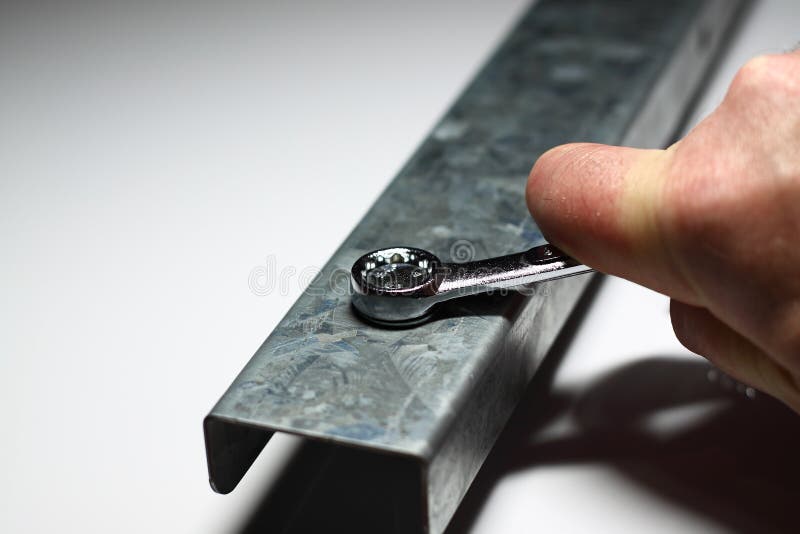Tightening Bolt with Spanner Stock Image - Image of metal, secure: 21831135